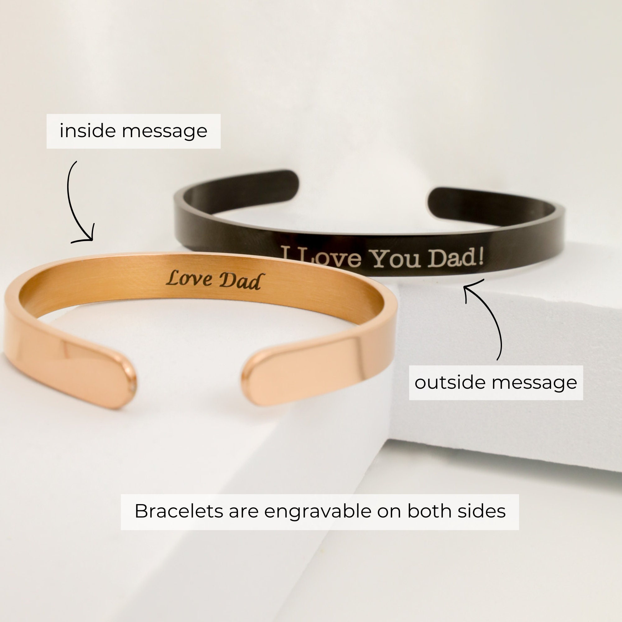 Custom Daughter Dad Bracelets Set Gift From Daughter, Fathers Day Gift ...