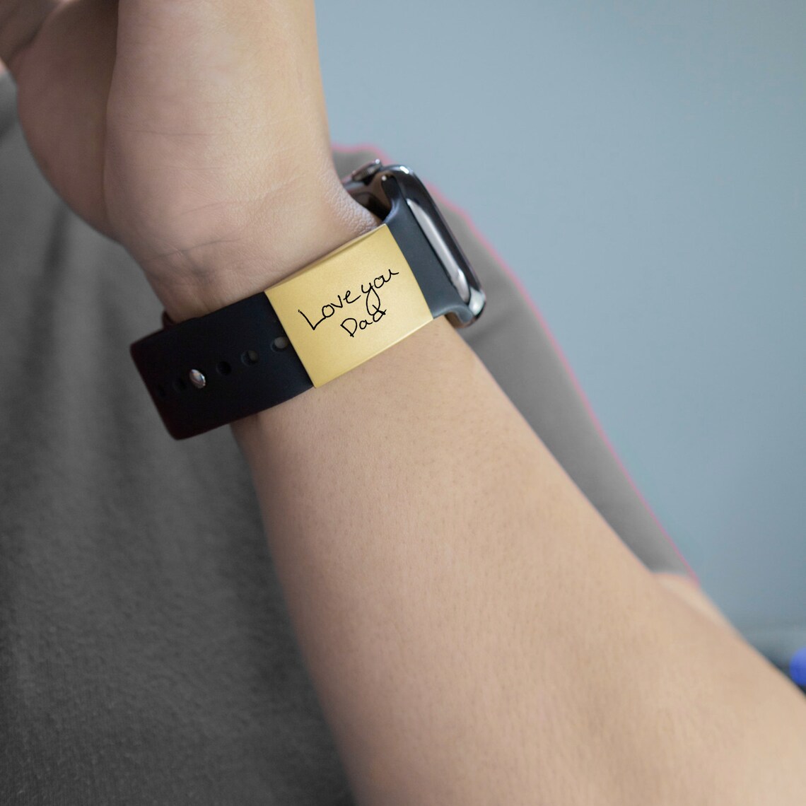 Engraved Custom Handwriting Watch Band Tag for Men, Personalized Gifts ...