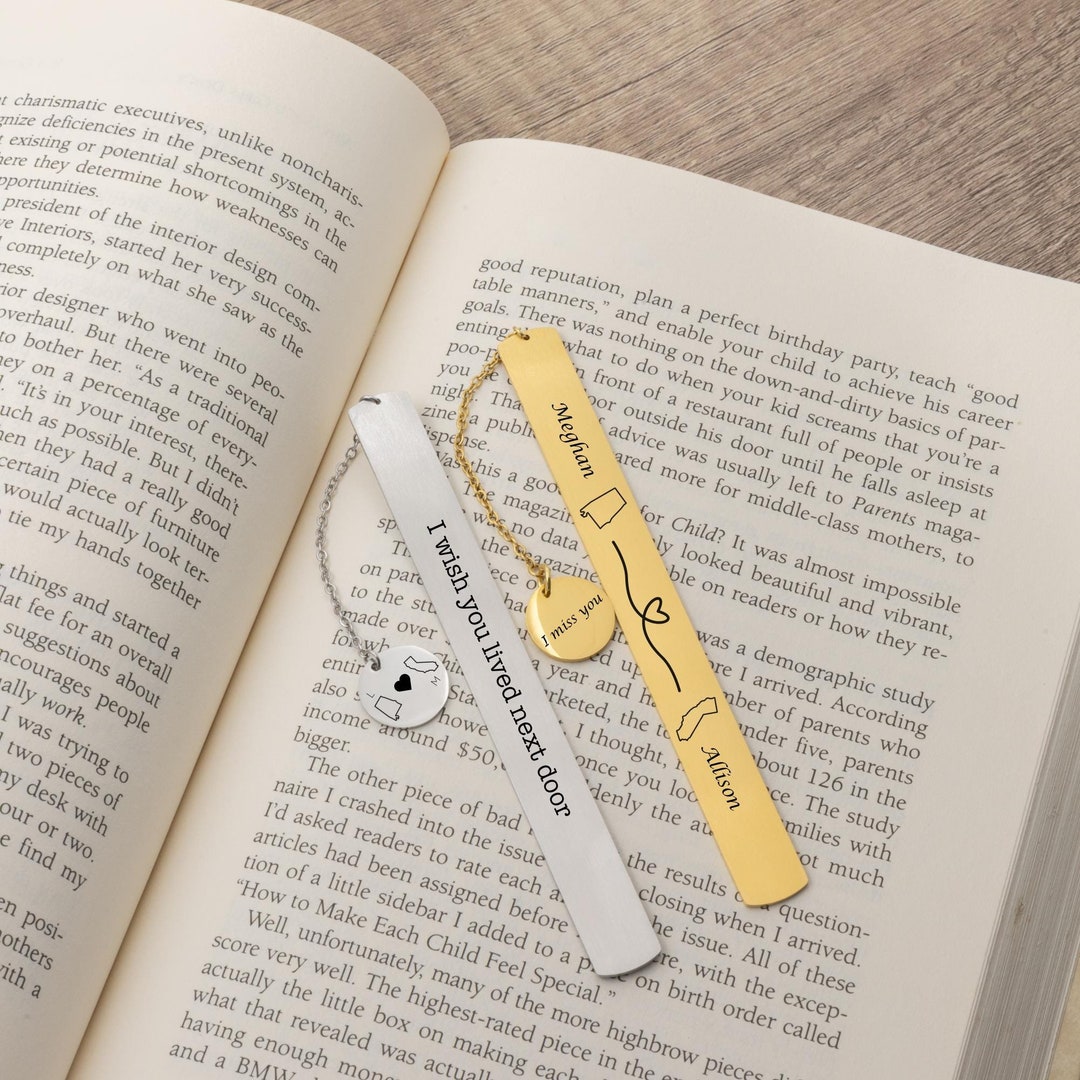 I Wish You Lived Next Door Engraved Bookmark, Long Distance Gift for ...
