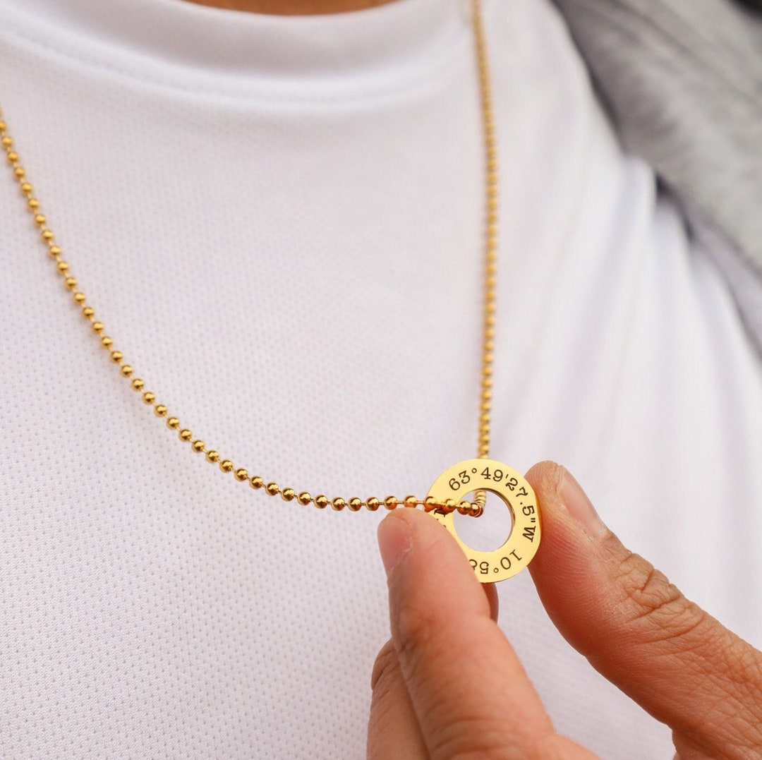 Personalized Washer Necklace for Men, Name Necklace for Men ...