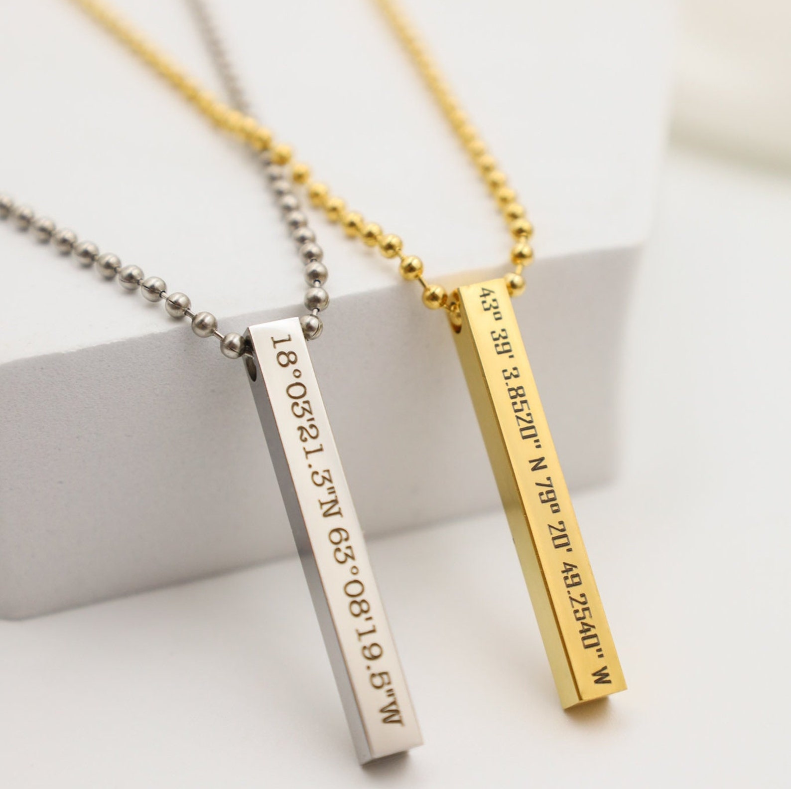 Personalized Bar Necklace for Men Name Necklace for Men - Etsy