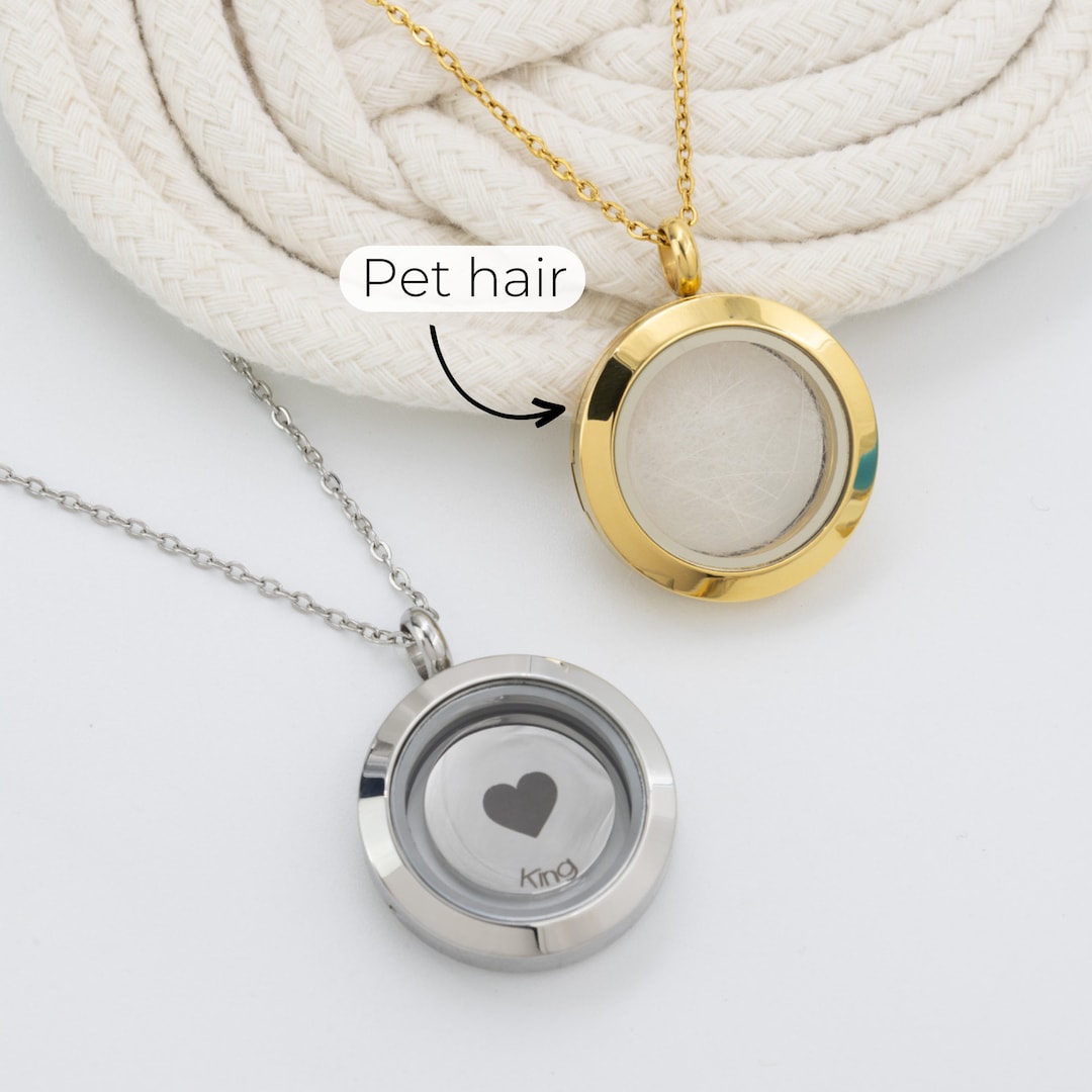 Pet Hair Keepsake Locket Necklace, Dog Hair Memorial, Pet Loss Gift ...