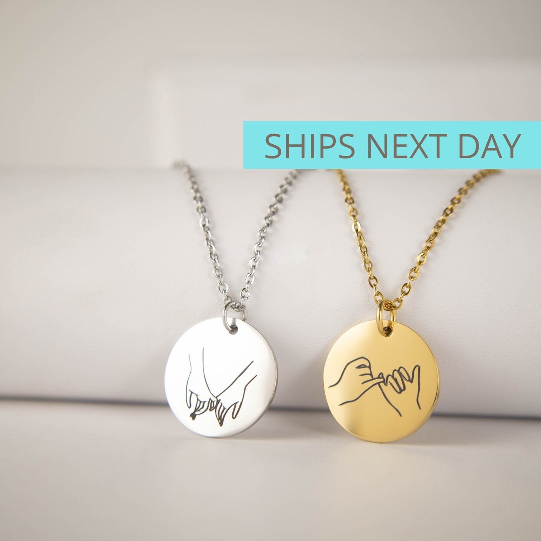 Hand Gesture Necklace, Pinky Promise, Hand Gesture Charm, Love Sign ...