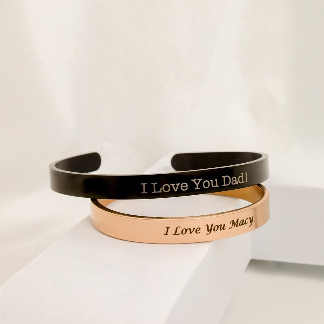 Custom Daughter Dad Bracelets Set Gift From Daughter, Fathers Day Gift, Birthday Gift From Dad ...