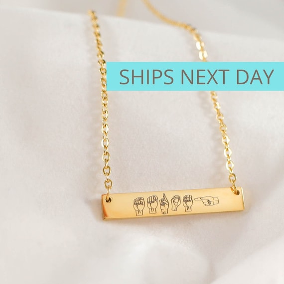 Sign Language Necklace Personalized Name Necklace in Sign - Etsy