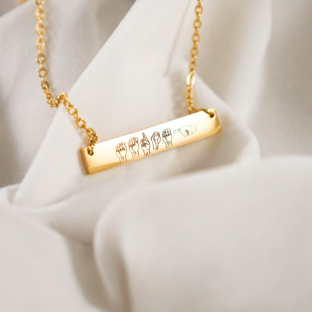 Sign Language Necklace Personalized Name Necklace in Sign - Etsy