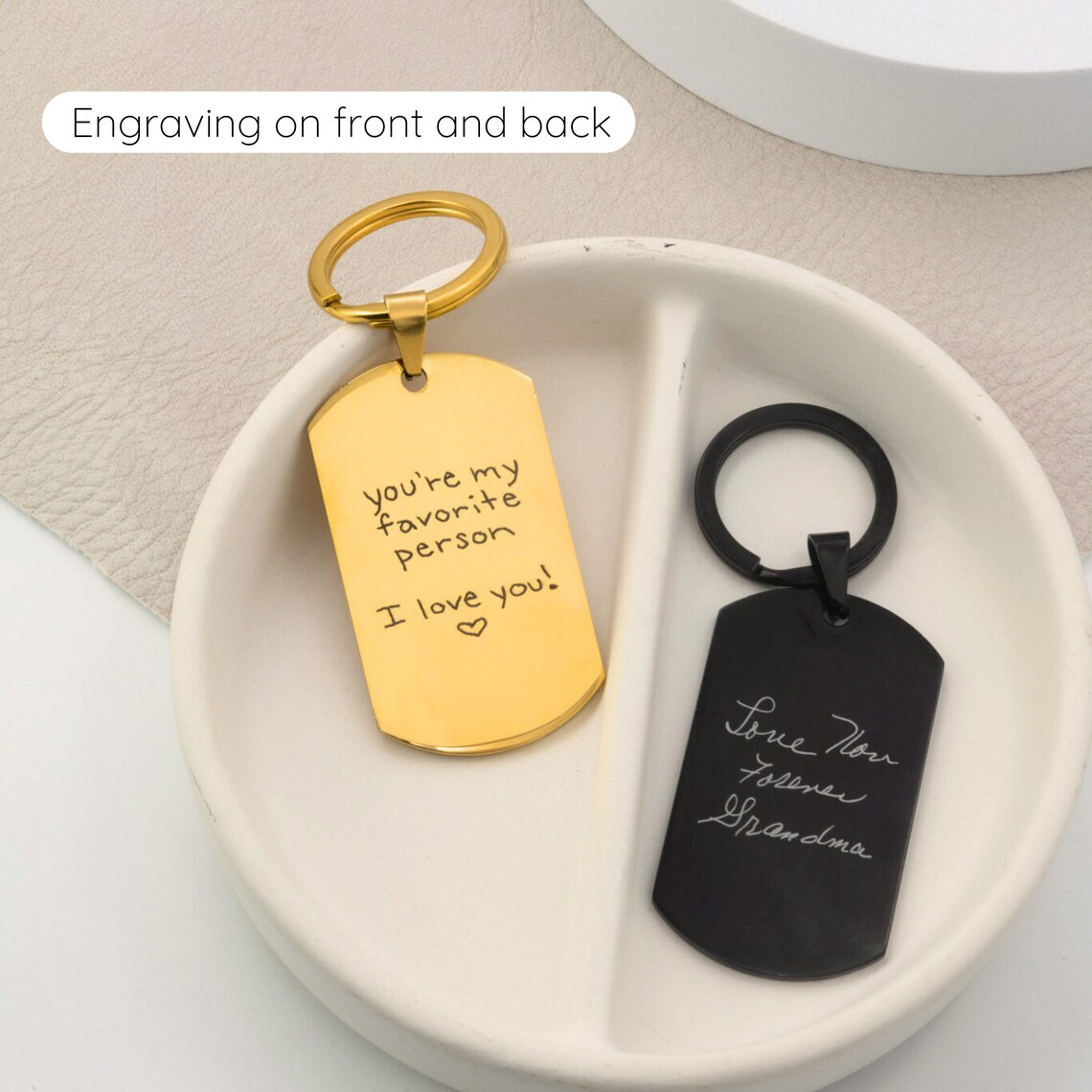 Actual Handwriting Keychain Custom Signature Keychain for Him, Fathers ...