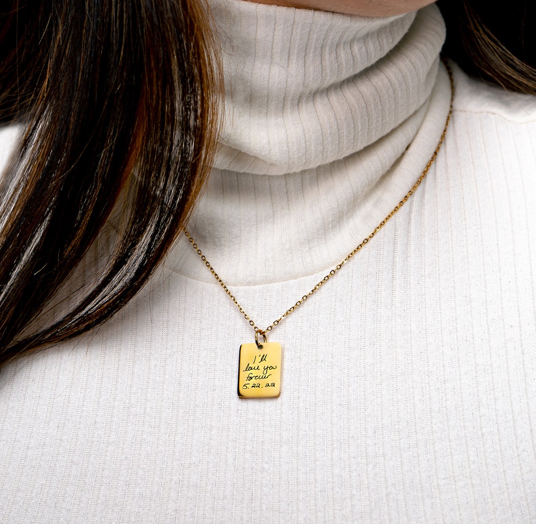 Custom Handwriting Necklace, Signature Necklace, Memorial Necklace ...