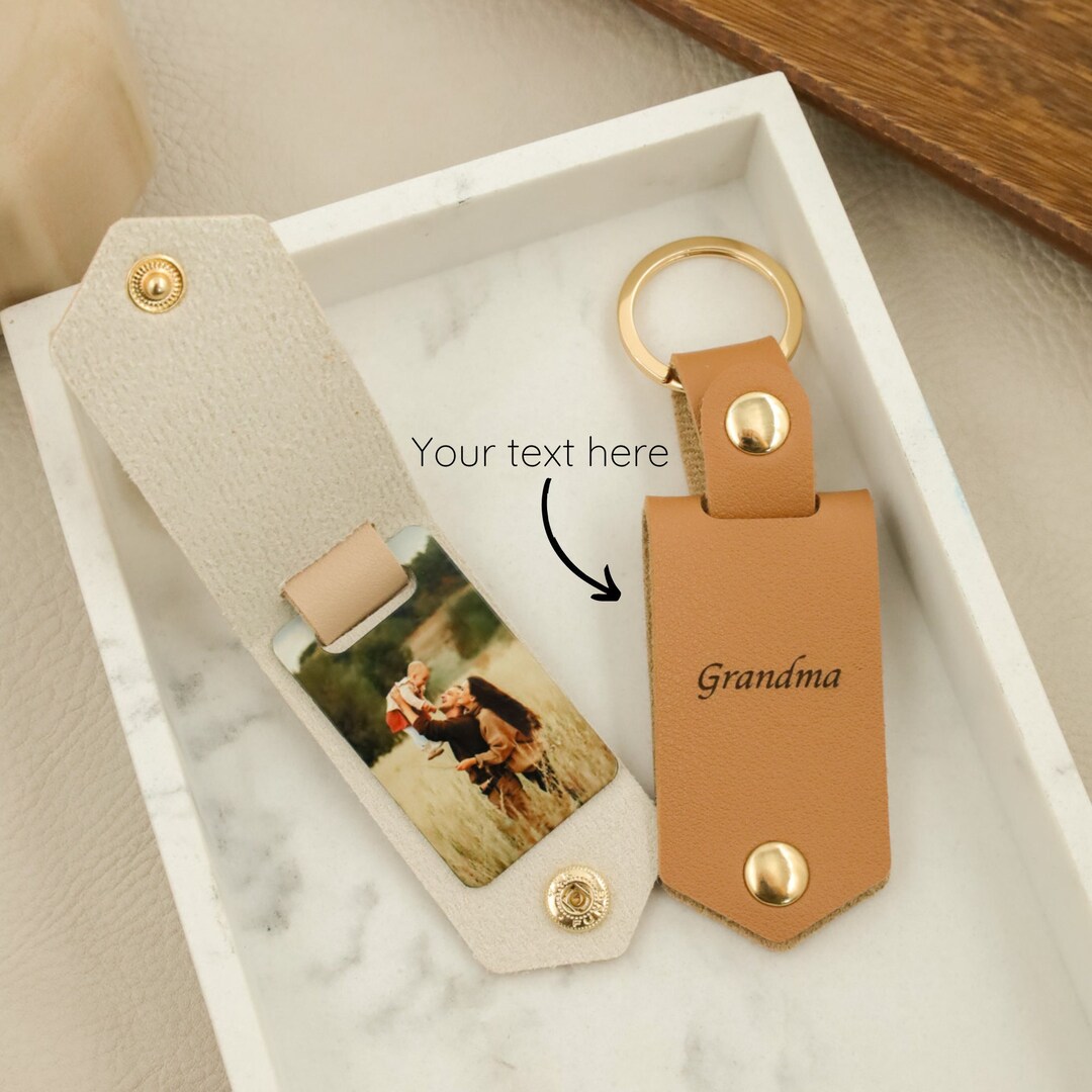 Personalized Picture Keychain, Sentimental Gift for Boyfriend, Leather ...