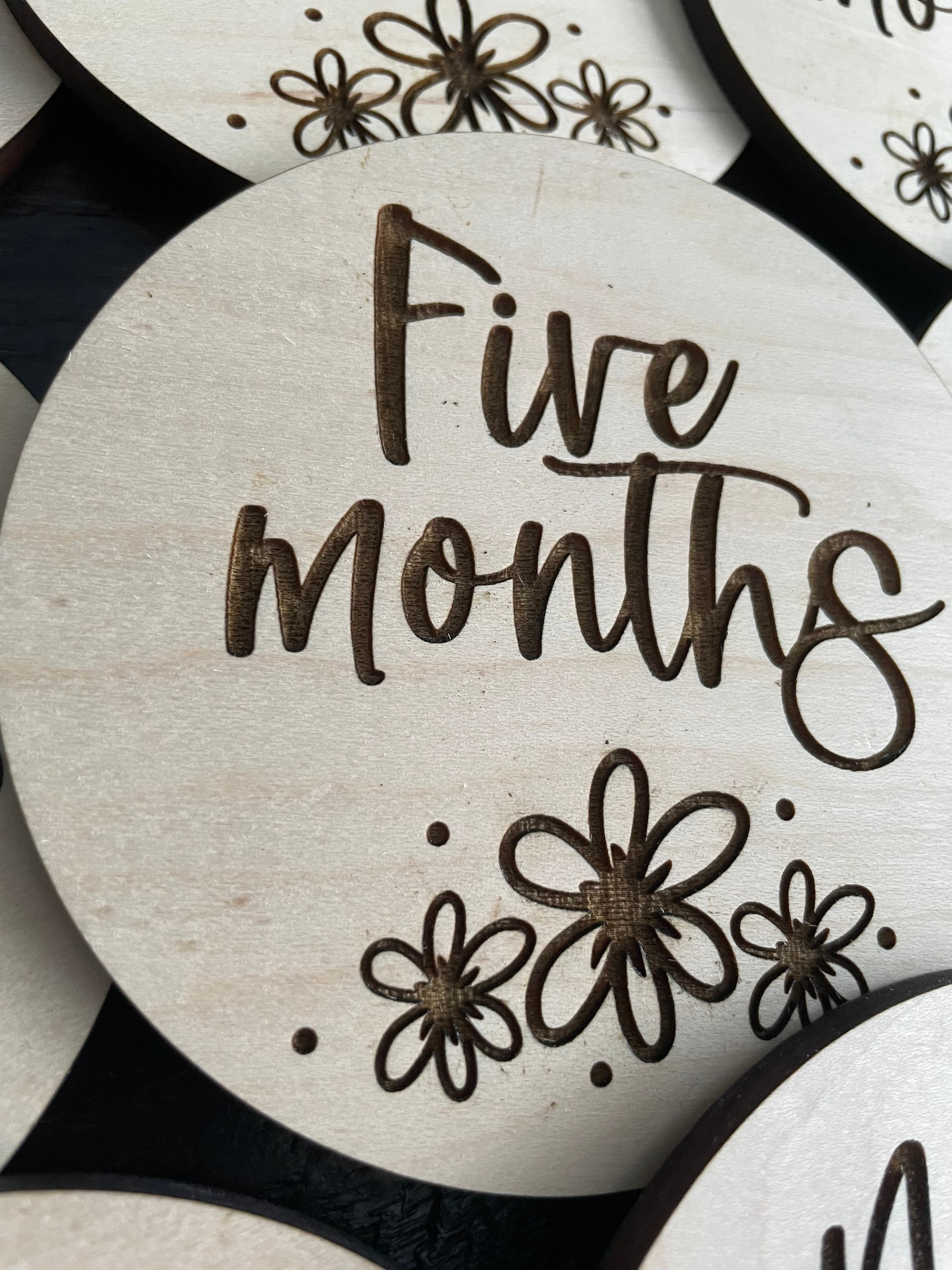 Floral Baby Milestone Rounds SVG: Birth Announcement (digital Download ...