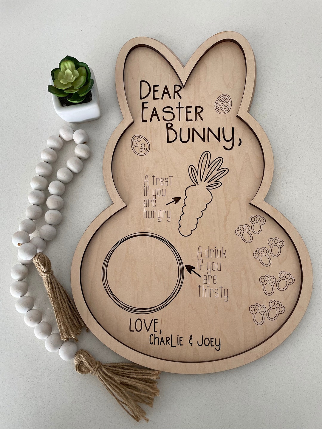 Easter Bunny Tray SVG Laser File: Glowforge Cut Design (digital ...