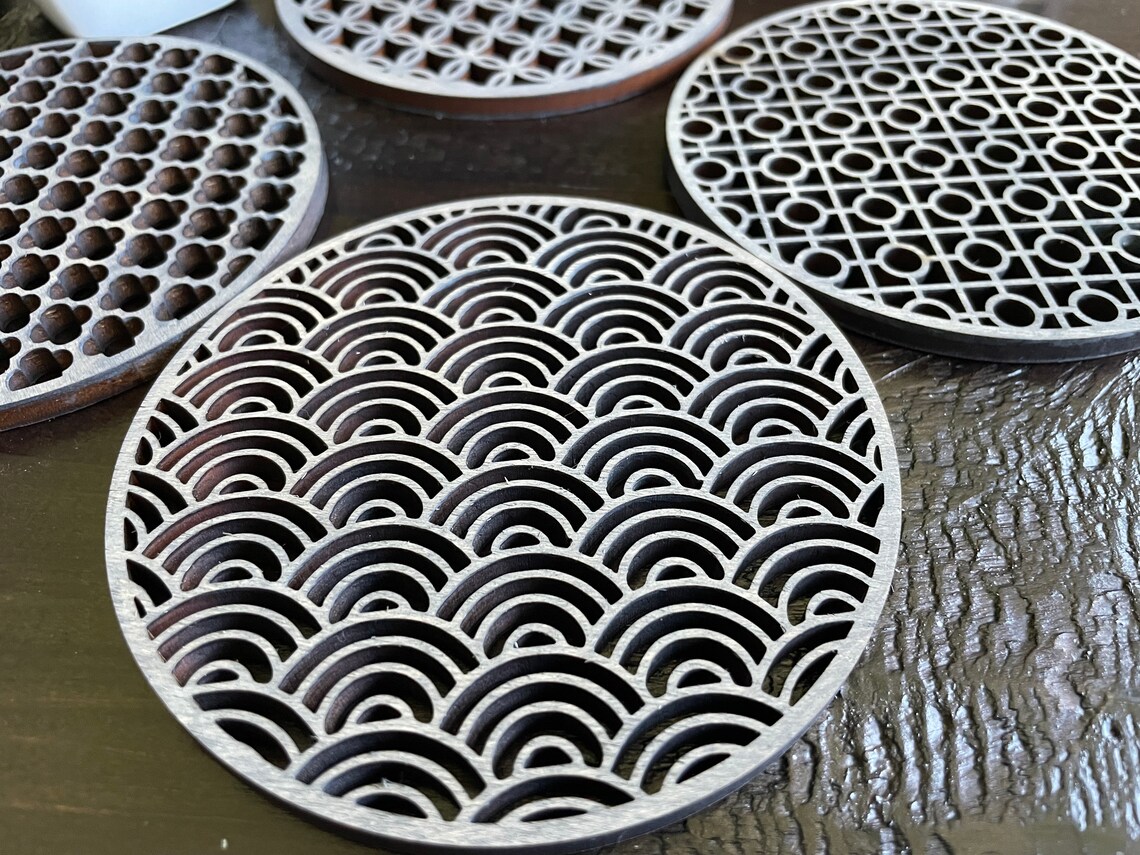 DIGITAL BUNDLE SVG Round Coaster Svg Wooden Coaster Svg - Etsy