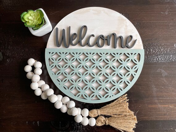 DIGITAL FILE BUNDLE Welcome Sign Svg With Circle Design | Etsy