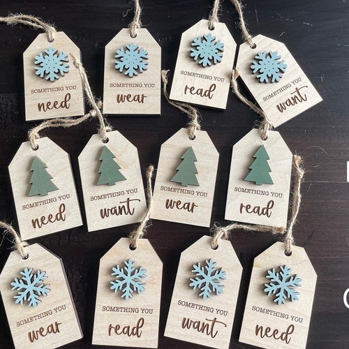 Christmas Want Need Wear Read Tag Svg Gift Tag Template - Etsy