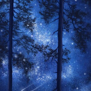 Galaxy Art Print Midnight Blue Starry Sky Galaxy | Etsy