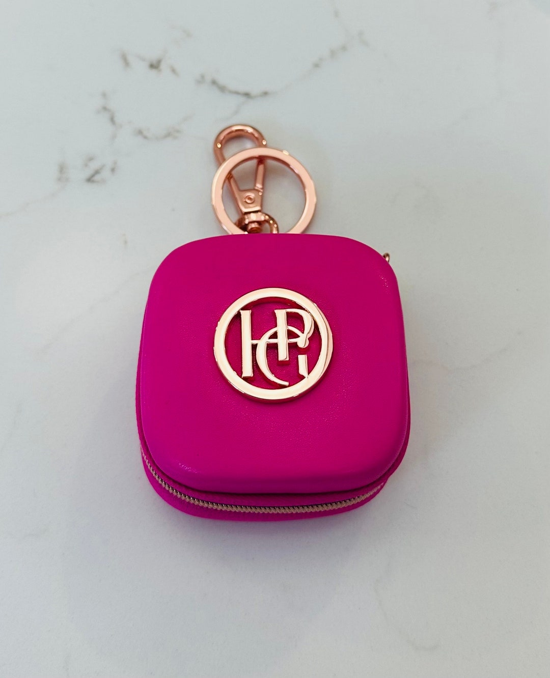 Lipstick Pink/rose Gold WASTE TREAT BAG, Genuine Leather Dog Poop Bag ...