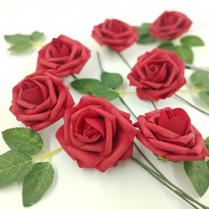 50pcs Artificial Foam Roses Wedding Bouquet Baby Shower Mother's Day ...