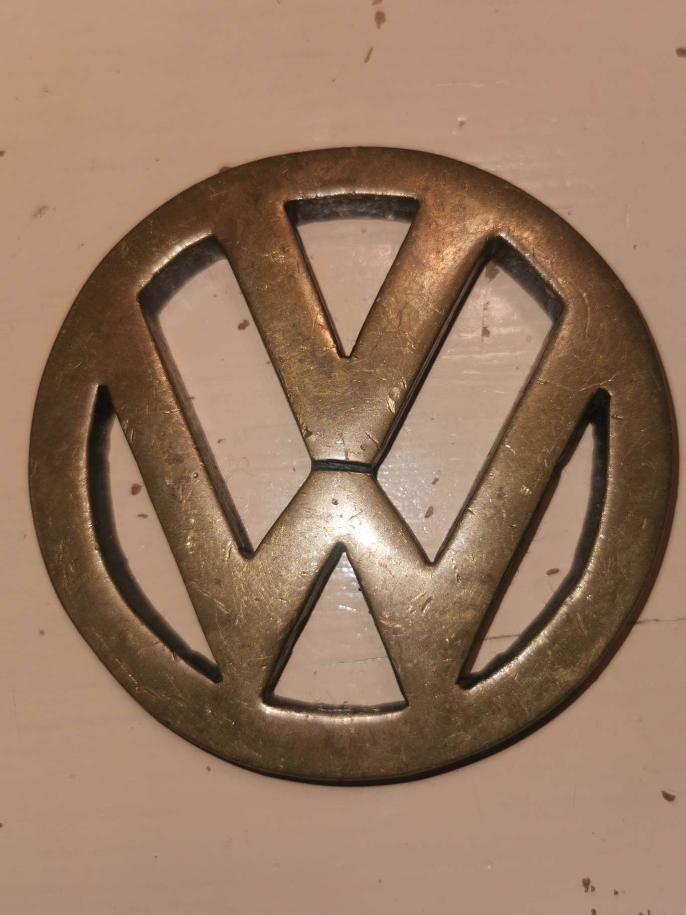Vintage, Solid Brass, Volkswagen, Logo, Emblem, Sign, Car Logo, Shabby ...
