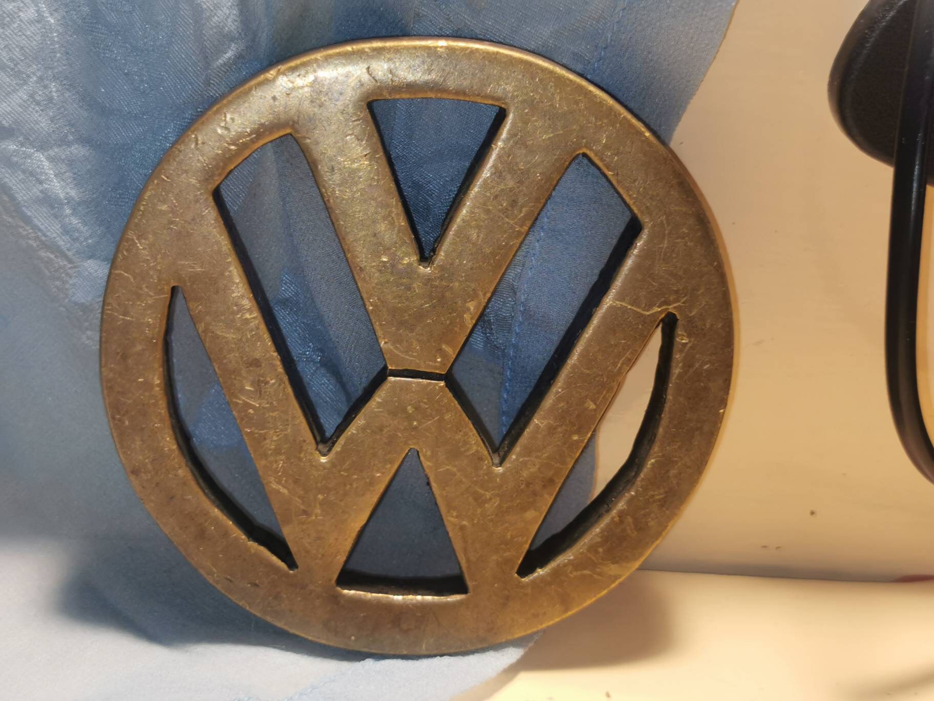 Vintage, Solid Brass, Volkswagen, Logo, Emblem, Sign, Car Logo, Shabby ...