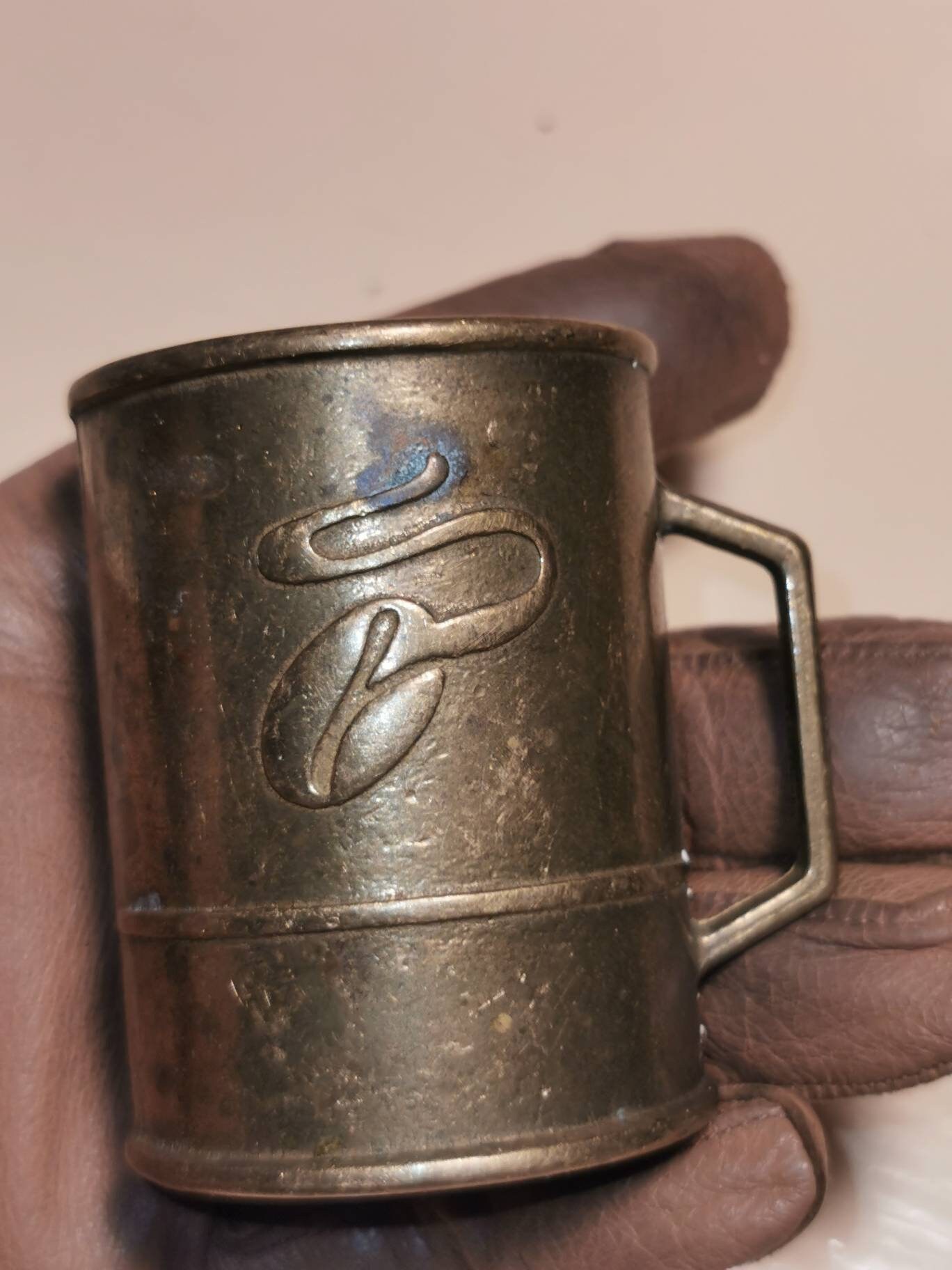 Vintage Solid Brass Tchibo Espresso Cup Little Mug Tiny - Etsy