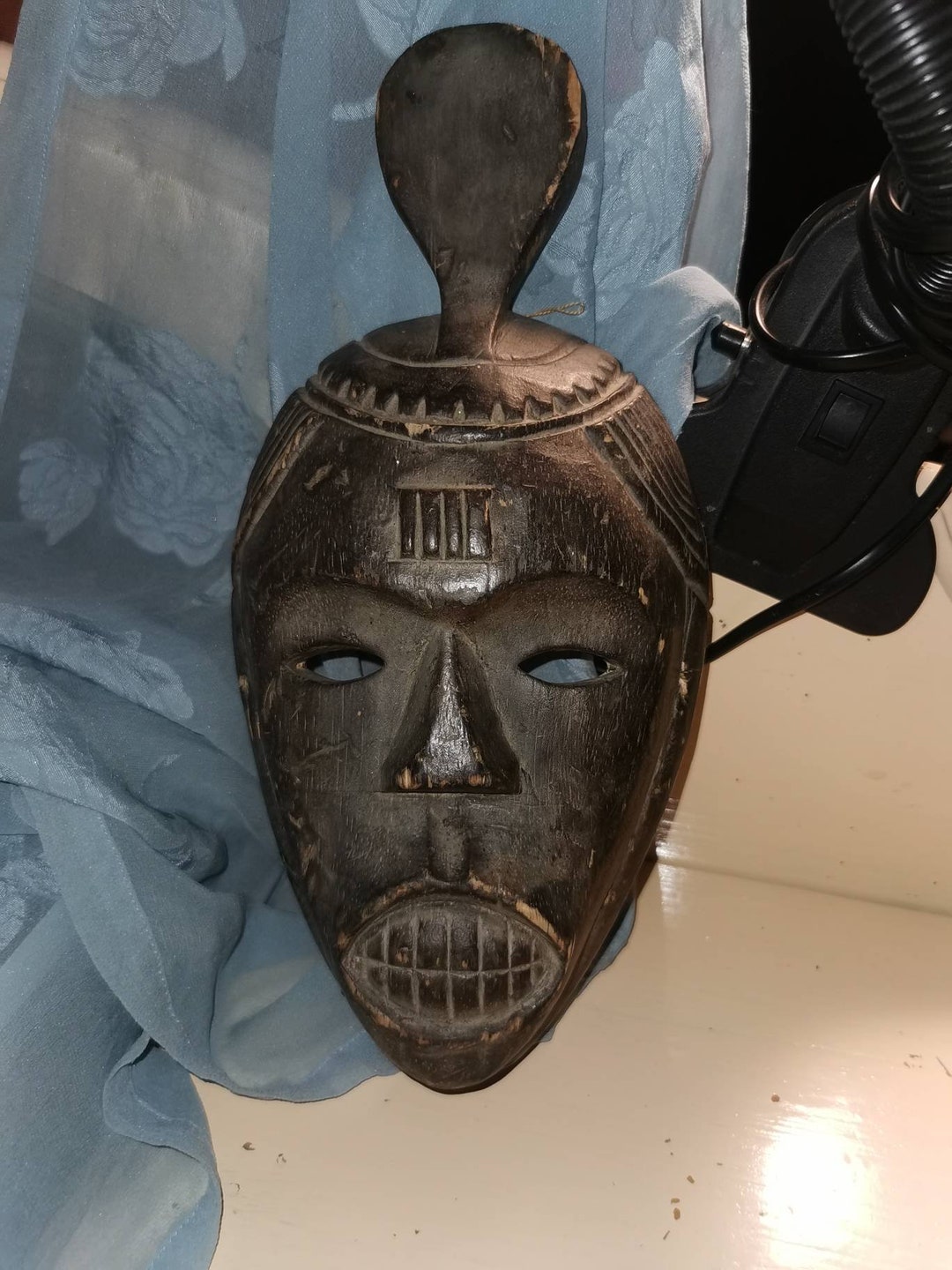 Vintage,carved,wood,primal,primitive,tribal,angry,evil,mask,horror Mask ...