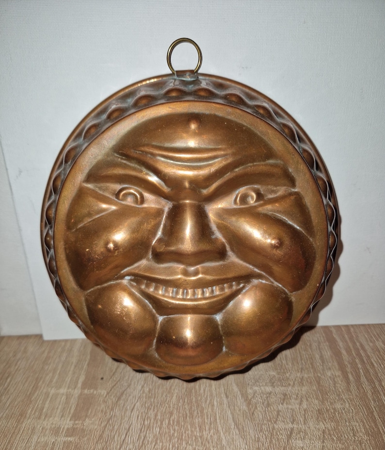 Vintage, Copper, Gore, Scary, Face, Man in the Moon, Mold, Baking Pan ...