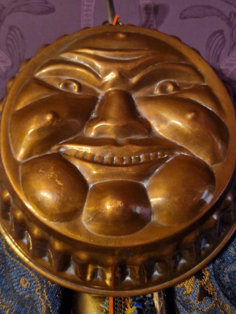 Vintage, Copper, Gore, Scary, Face, Man in the Moon, Mold, Baking Pan ...