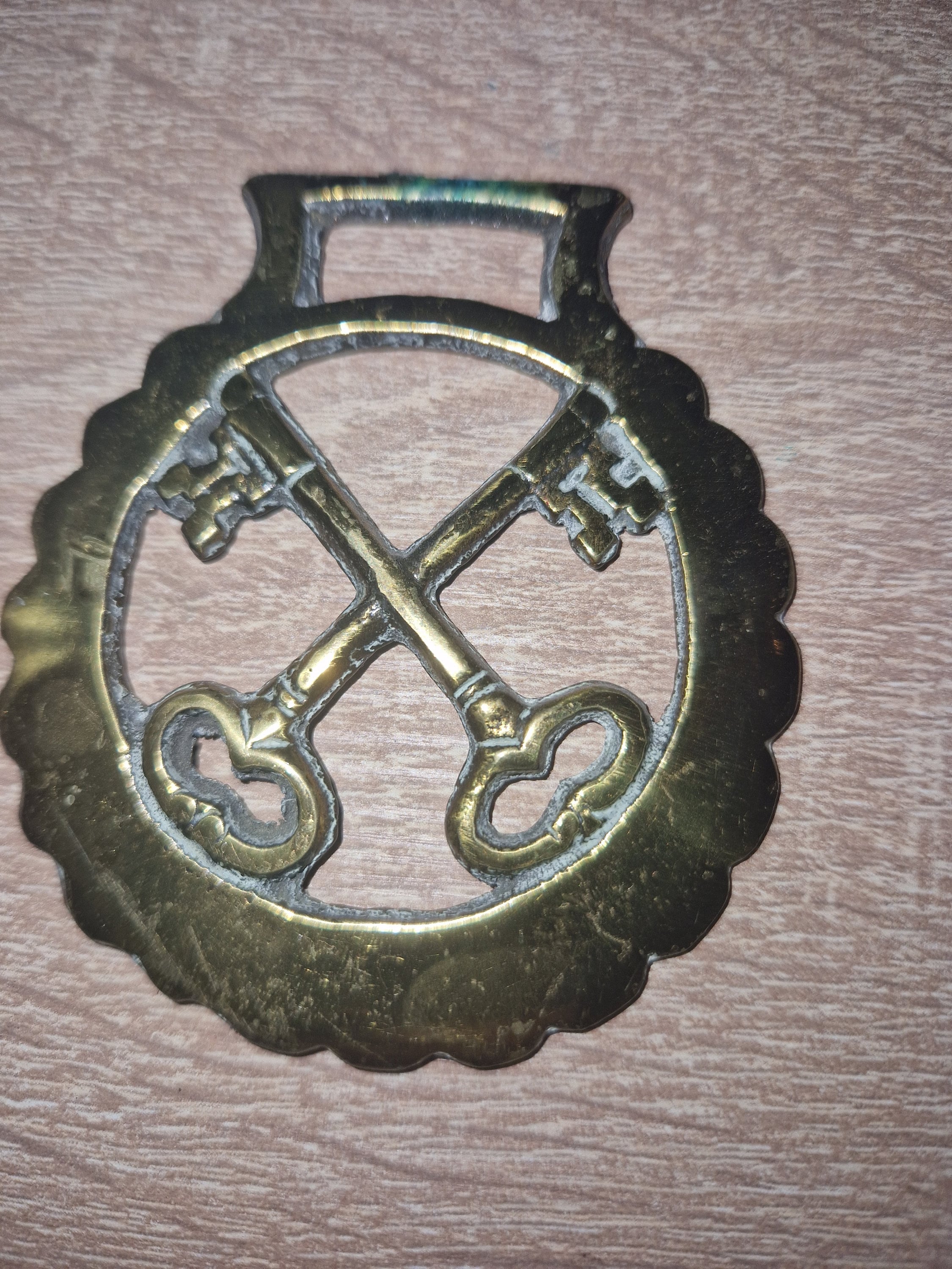 Vintage, Solid Brass, Two Crossed Keys, Horse Brass, Key, Keys, Lucky ...