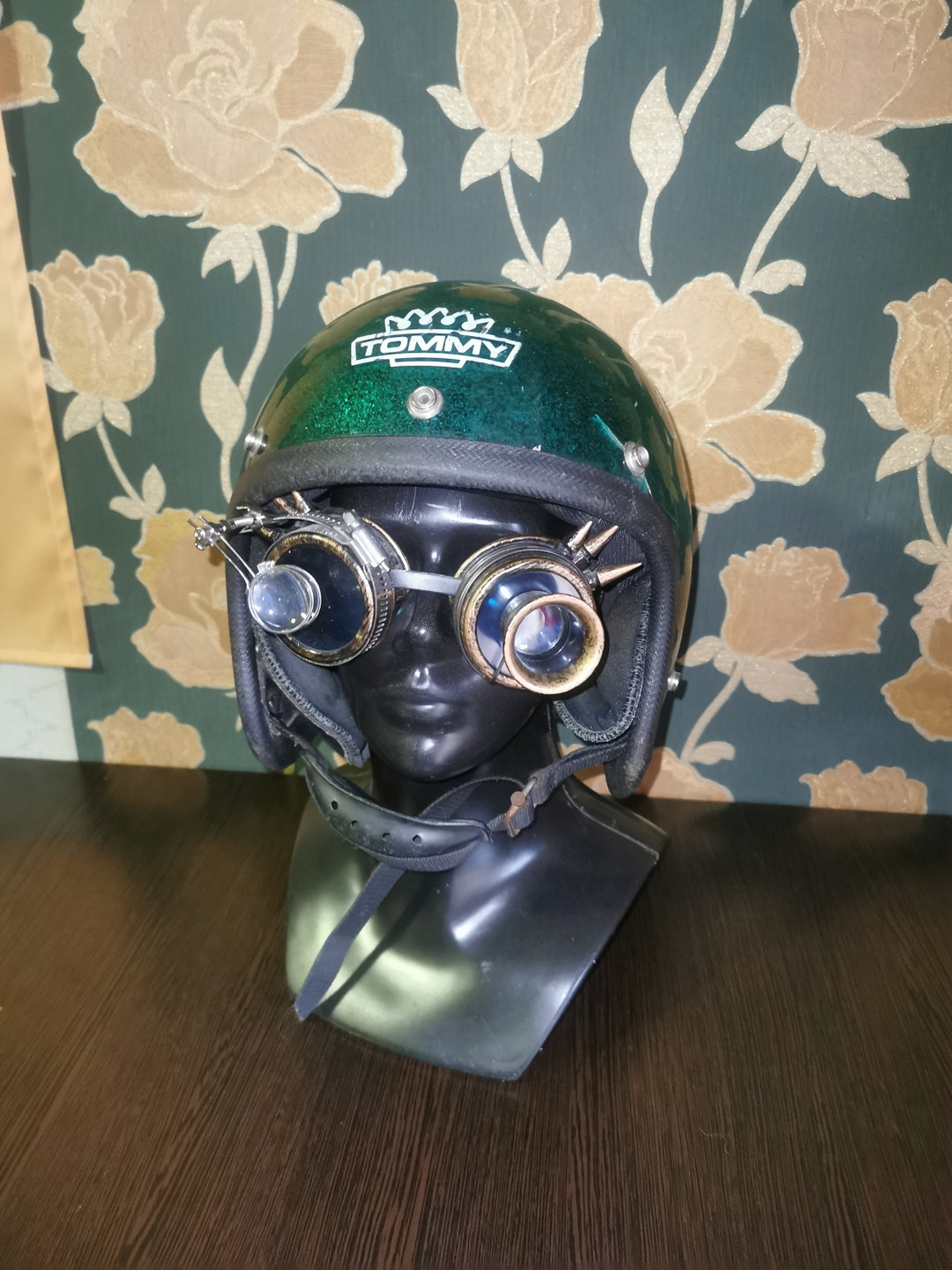 Vintage, Emerald Green Helmet - Etsy