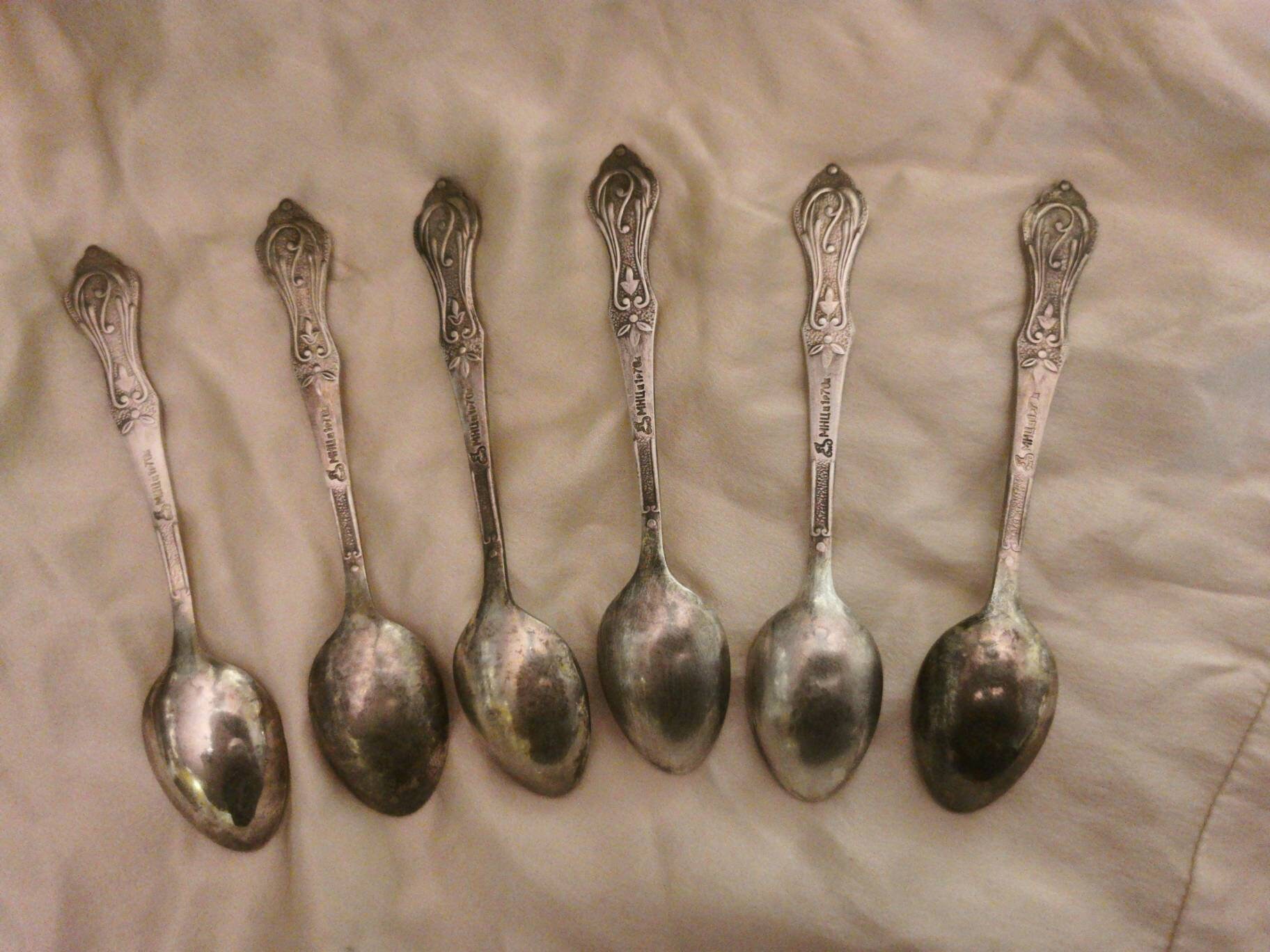 Vintage Silver Plated Tea Spoons Set of 6 Handle Decorated - Etsy