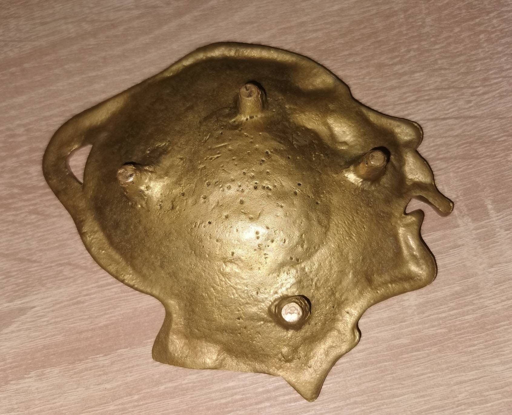 Vintage, Solid Brass, Man's Head Shaped Ashtray, Vanity Tray, Braided ...