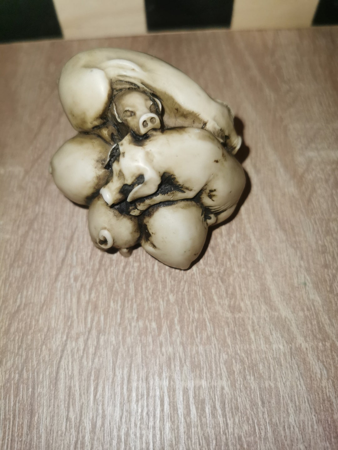 Vintage, Pig, Pile of Pigs, Pigs, Figurine, Ornament, Okimono, Pile of ...