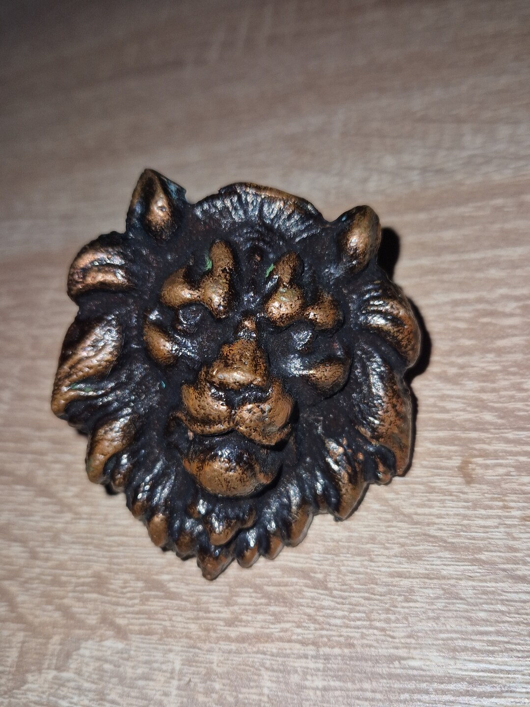 Vintage, Brass, Bronze, Copper Electroplated, Lion Head, Decor Element ...