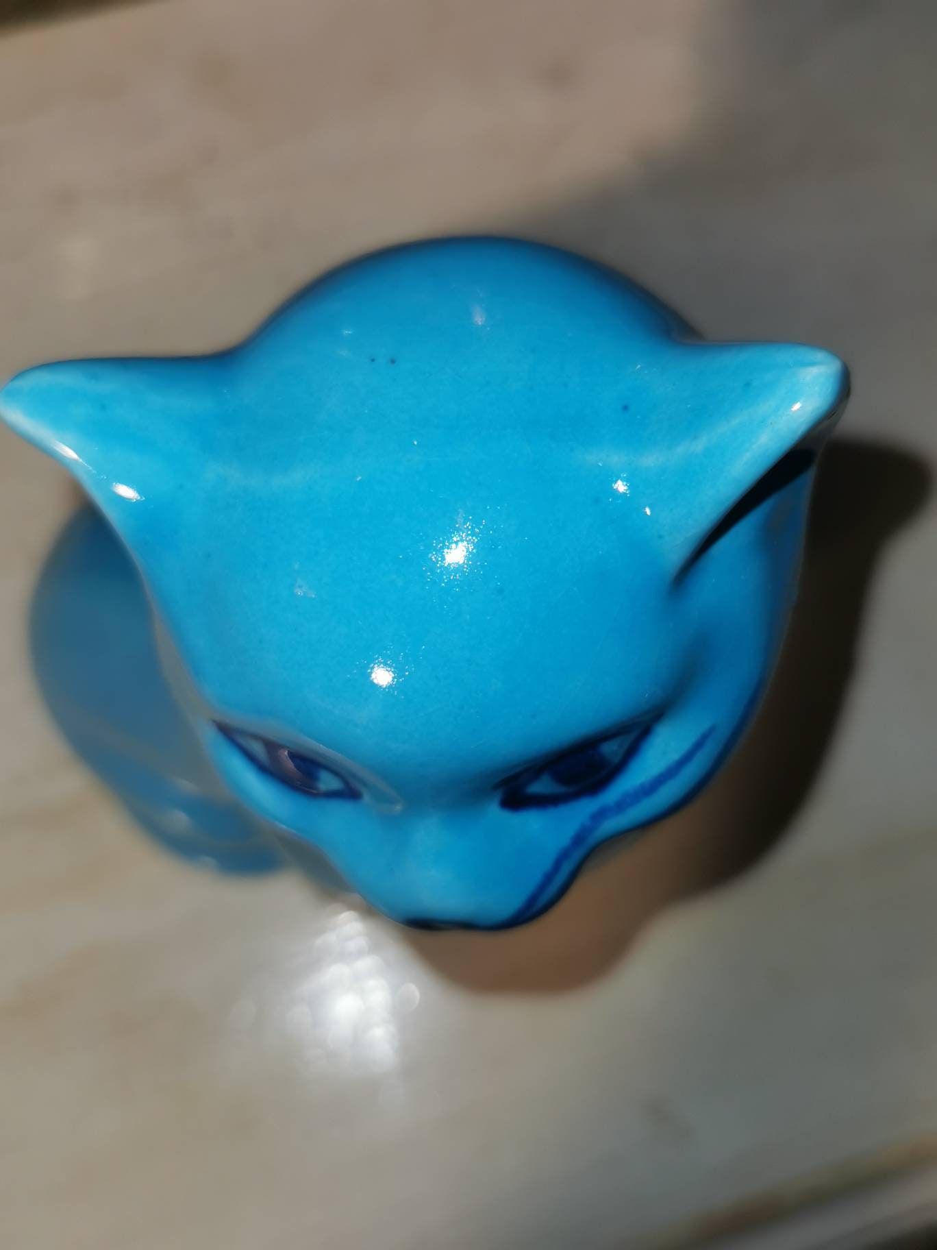 Vintage Swedish Turquoise and Cobalt Blue Colors Cat | Etsy