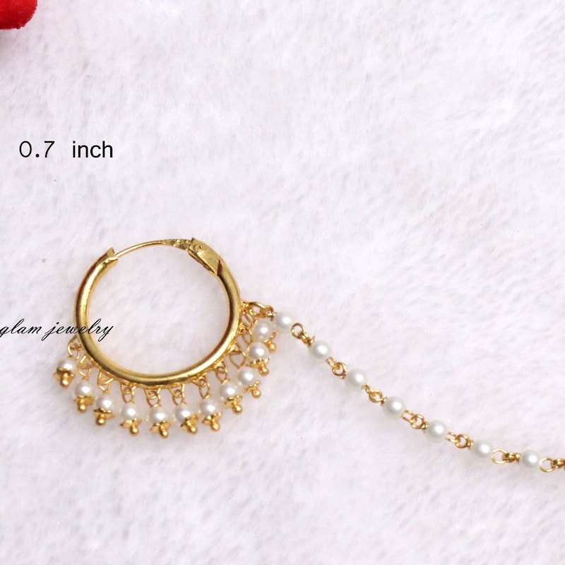 Gold Nose Chain & Stud - Etsy UK