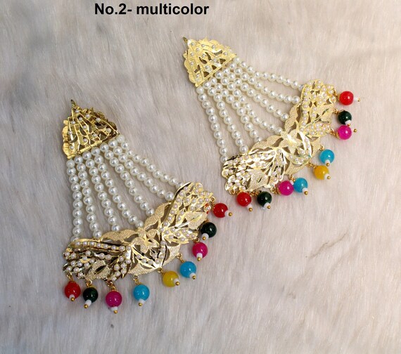 Jadau Indian Earrings Gold Plat Jhumar Earrings /indian Big - Etsy