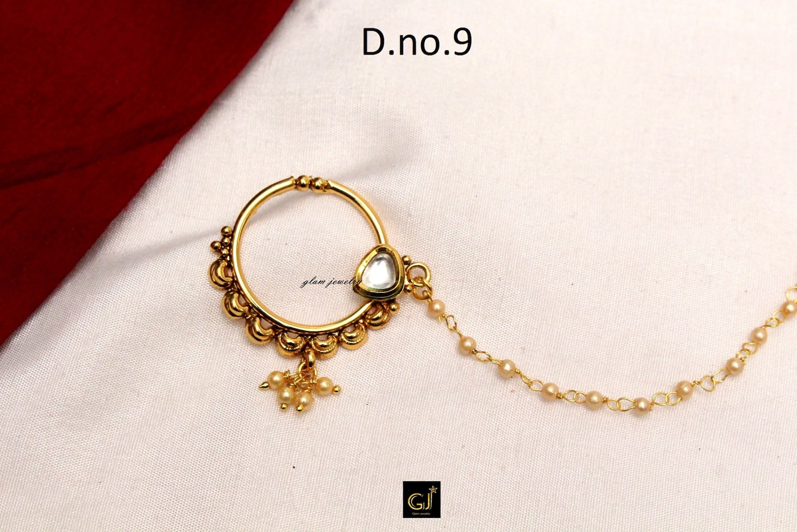 Indian Bridal Nose Ring Nath - Non Pierced Gold Plated Nathini - Etsy