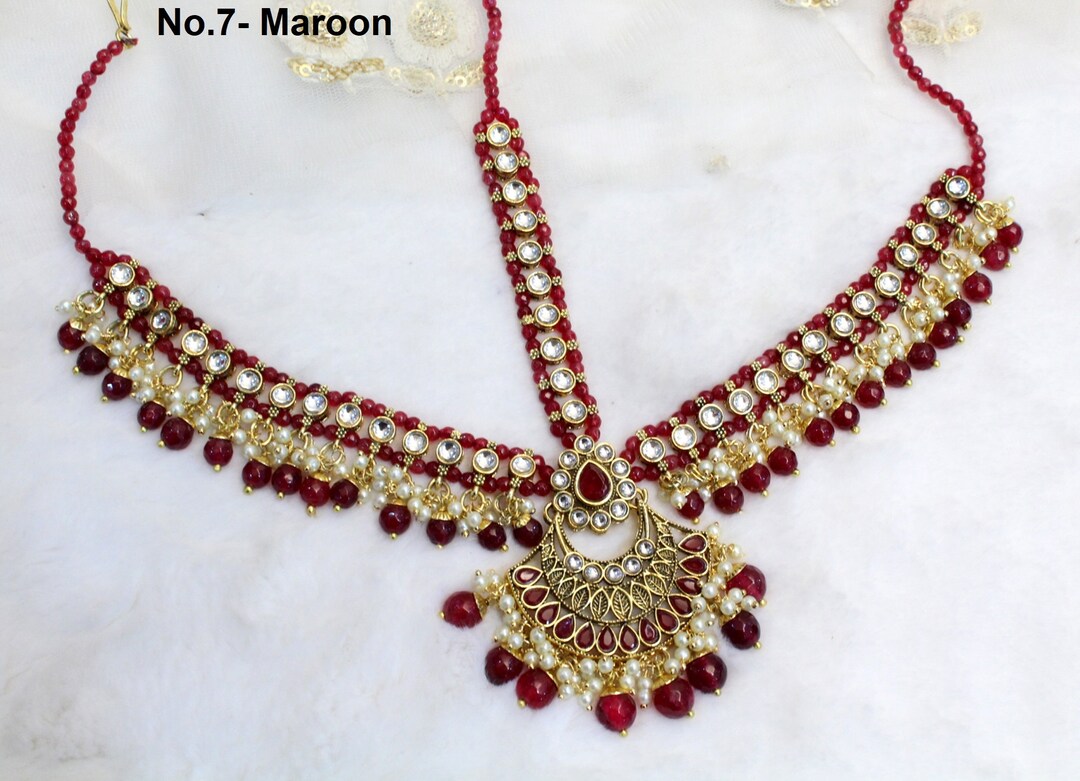 Indian Headpiece Matha Patti Head Chain/bollywood Head Piece Tikka Hair ...