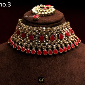 Bridal Ruby Indian Necklace Set/gold Antique Green Indian | Etsy