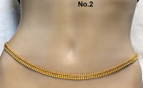Waist Chain Gold Polki Belly Waist Sari Saree Chain Jewelry | Etsy