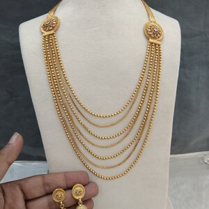 Indian Polki Long Rani Haar Necklace Set Jewelry Jewellery /bollywood ...