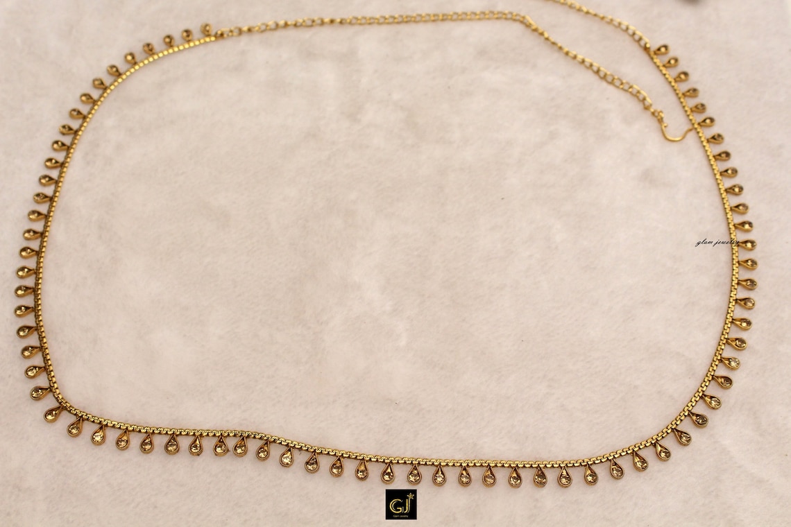 Waist Chain Gold belt Sari Saree belly Chain Jewelry Indian | Etsy