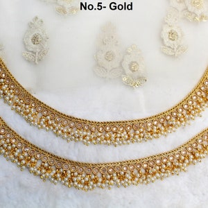 Anklets Payal Foot Bracelet Indian Gold Silver Pair Anklets - Etsy