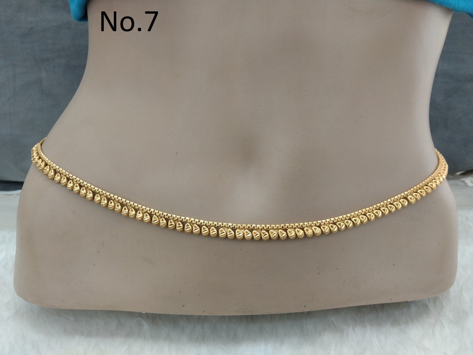 Waist Chain Gold Belt Sari Saree Belly Chain Jewelry Indian Kamarbandh ...