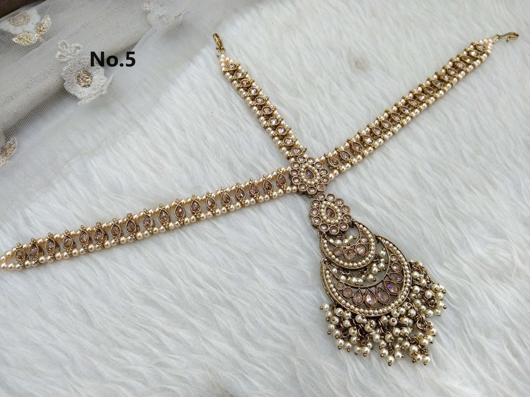 Indian Headpiece Matha Patti Head Chain/bollywood Silver Head Piece ...