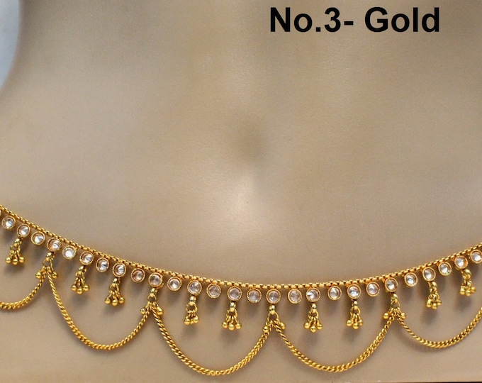 Sari Saree Chain Gold Polki Belly Waist Sari Saree Chain Jewelry Indian ...
