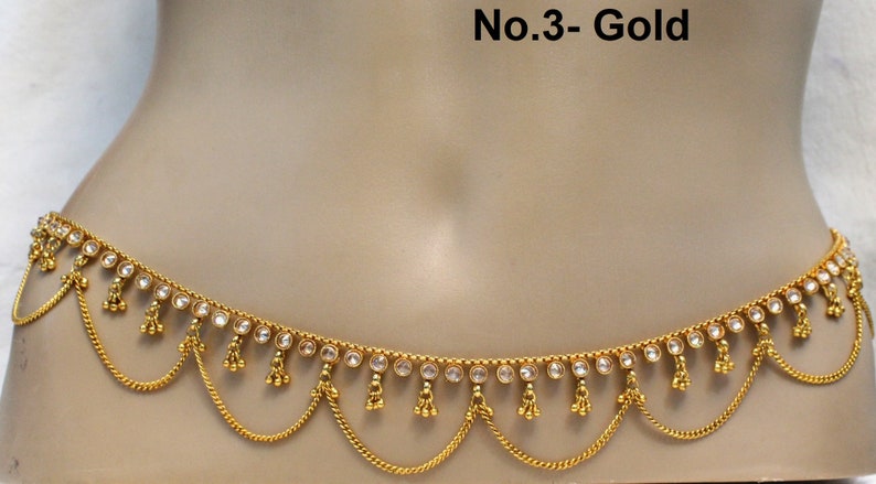 Sari Saree Chain Gold Polki Belly Waist Sari Saree Chain - Etsy