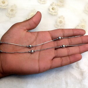 Anklets Foot Bracelet Silver Indian Pair Payal Jhanjar Jewelry ...