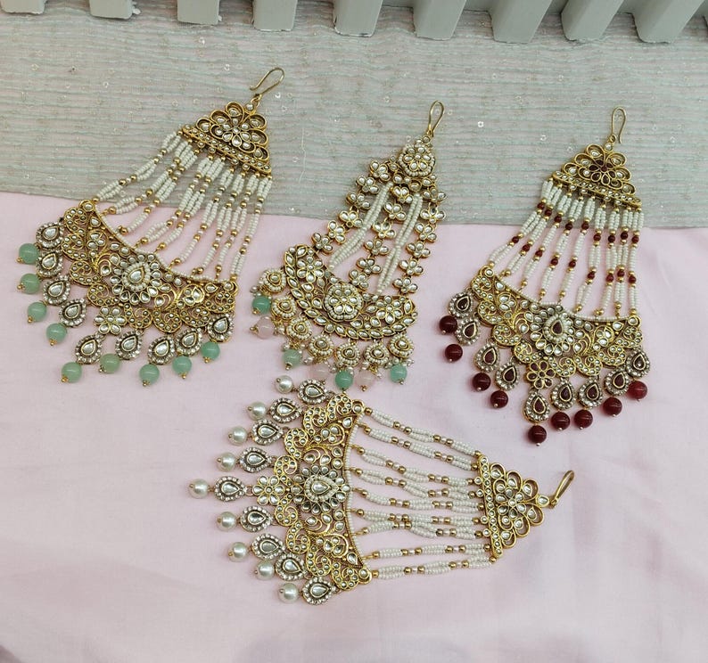 Kundan Bridal Headpiece Passa Jhumar - Indian/pakistani Jewelry - Etsy