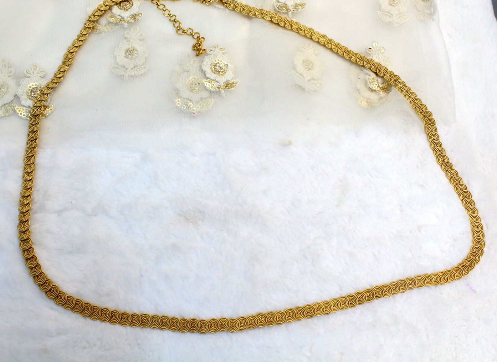 Waist Chain Gold Polki Belly Waist Sari Saree Chain Jewelry | Etsy